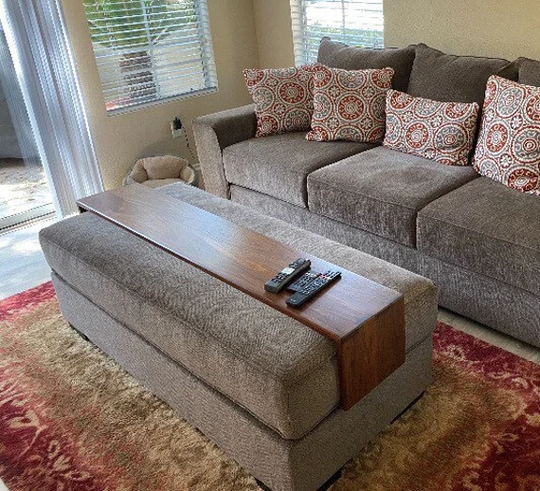 Buy Over Ottoman Cocktail Table Or Tray in Walnut, Overlay online