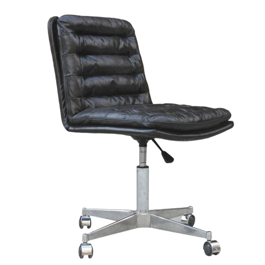 Buy Plata Import Ronin Black Leather Upholstered Office Chair with ...