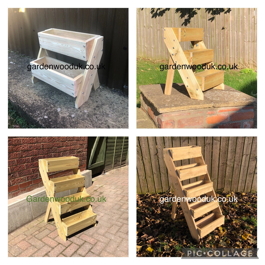 Buy Freestanding Tiered Planters For Herbs/Flowers/Strawberries. 2 ...