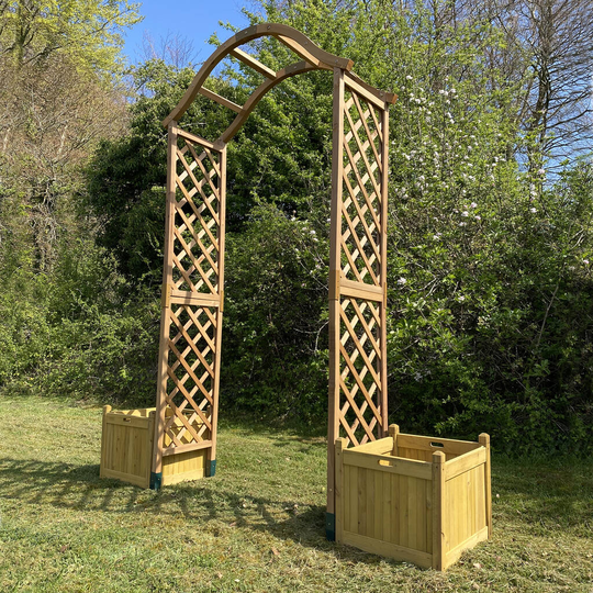 Buy Dorchester Wooden Garden Arch With Planters Online