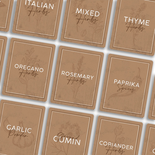 Buy 30 Rustic Herbs & Spices Labels Vinyl Stickers - Pantry Shelves ...
