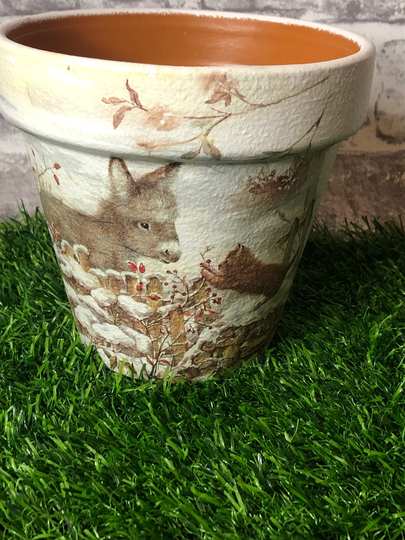 Buy Decoupaged Donkey Plant Pot Online