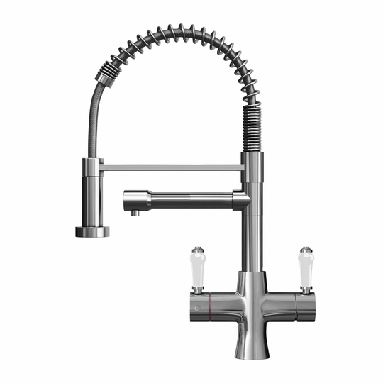 Buy Pull Out Twin Lever Monobloc Tap with Instant Hot Water Online