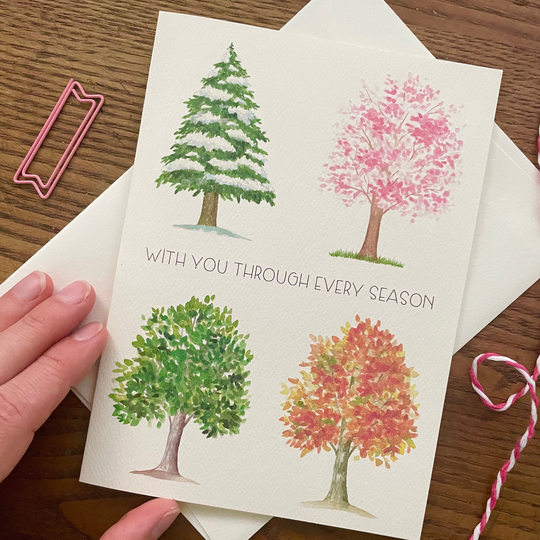 Buy Watercolor Trees Card. Sympathy Just Because. Friendship Blank Card ...