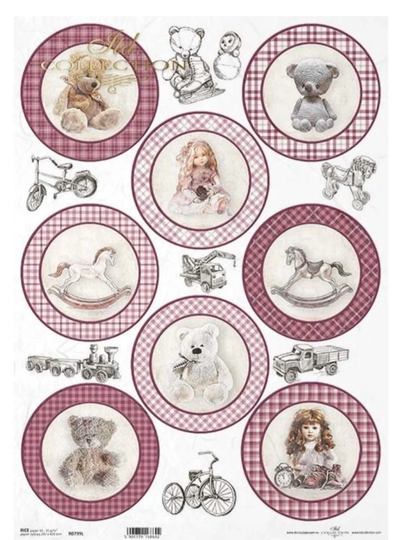 Buy A3 Rice Paper For Decoupage, Teddy Bear Collage, Decorative ...