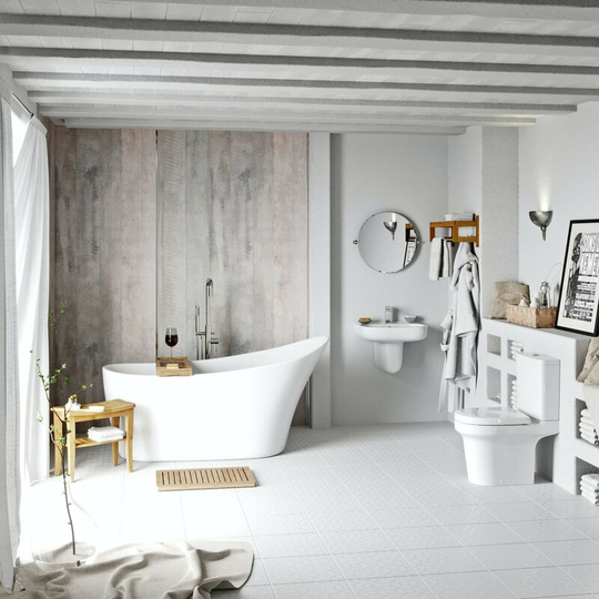 Buy Burton freestanding bath suite - White - Mode online | Room328.com