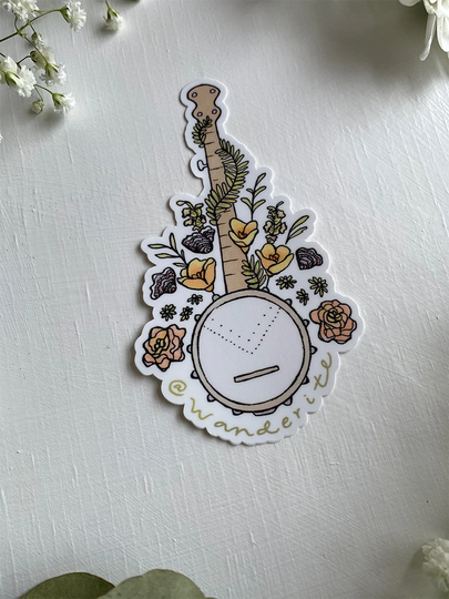 Buy Banjo Flowers Sticker Online