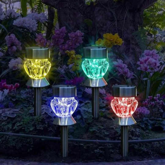 Buy Black Solar Powered Integrated LED Glass Pathway Lights Pack online