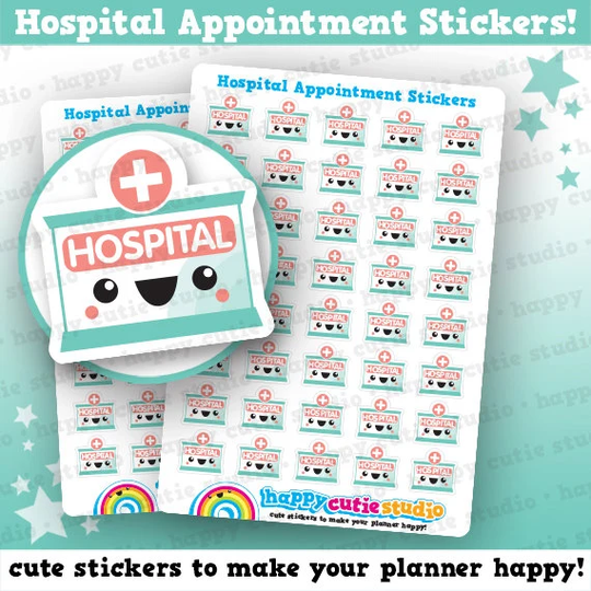 Buy 40 Cute Hospital/Appointment/Unwell/Medicine Planner Stickers Online