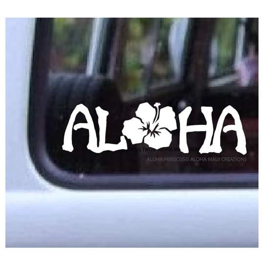 Buy Aloha Hibiscus Decal, Hawaiian Greeting, Flower Tropical Decals ...