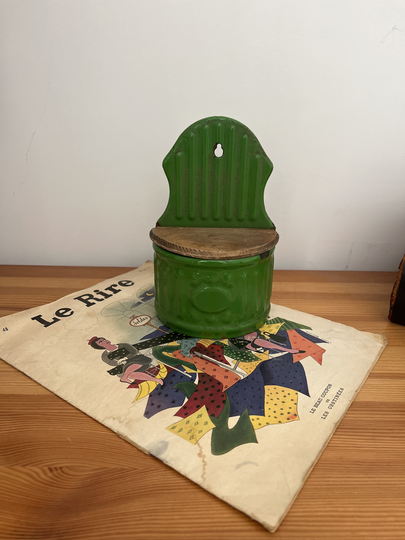 Buy A Gorgeous Pea Green Original Vintage French Enamelled Metal Wall ...