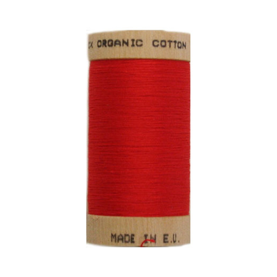 Buy Scanfil Organic Thread 100 Metre Spool - Red 4805 100% Cotton Online