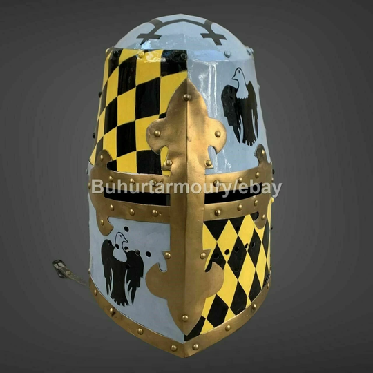Buy steel Medieval Painted Crusader Great Templar Helmet online