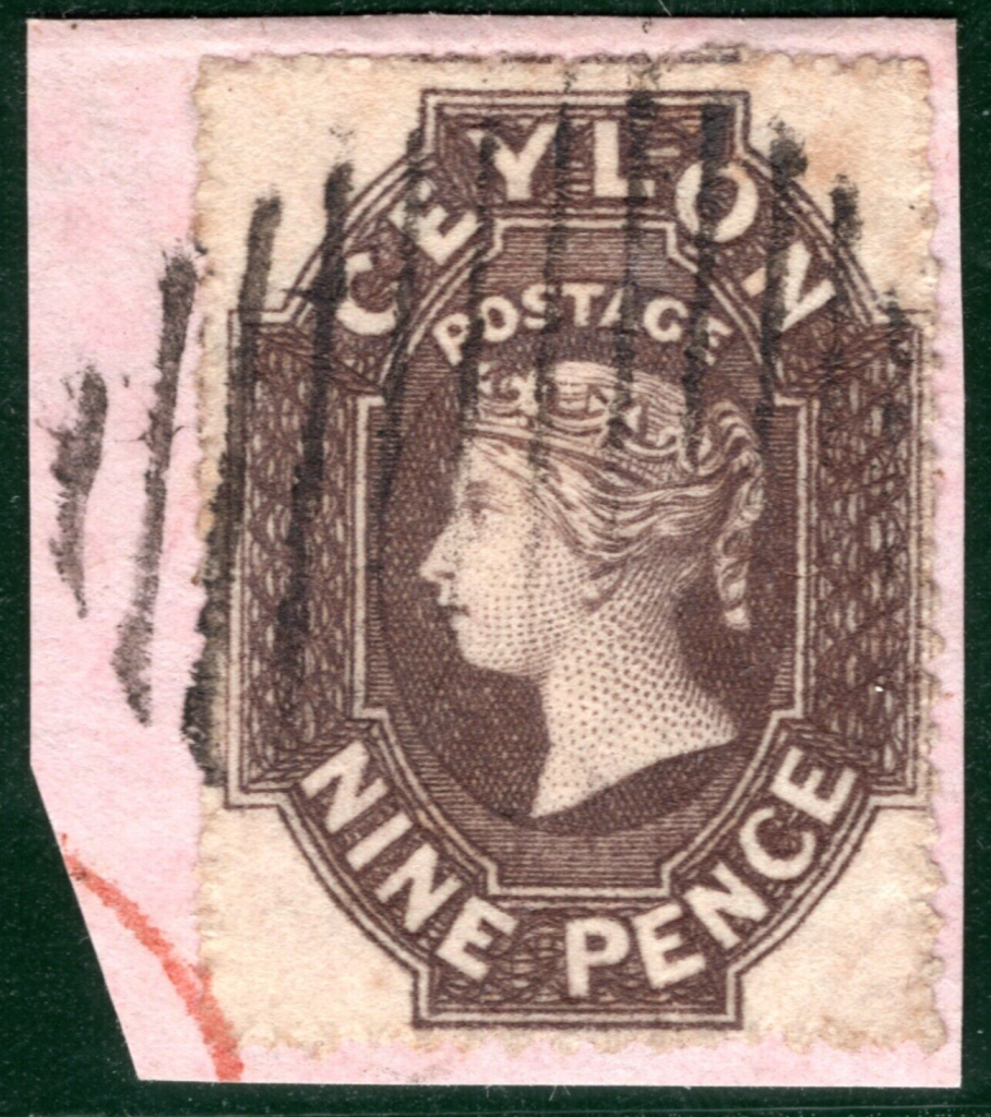 CEYLON QV PENCE ISSUE Classic Stamp SG.33 9d Deep Brown SUPERB PIECE ...