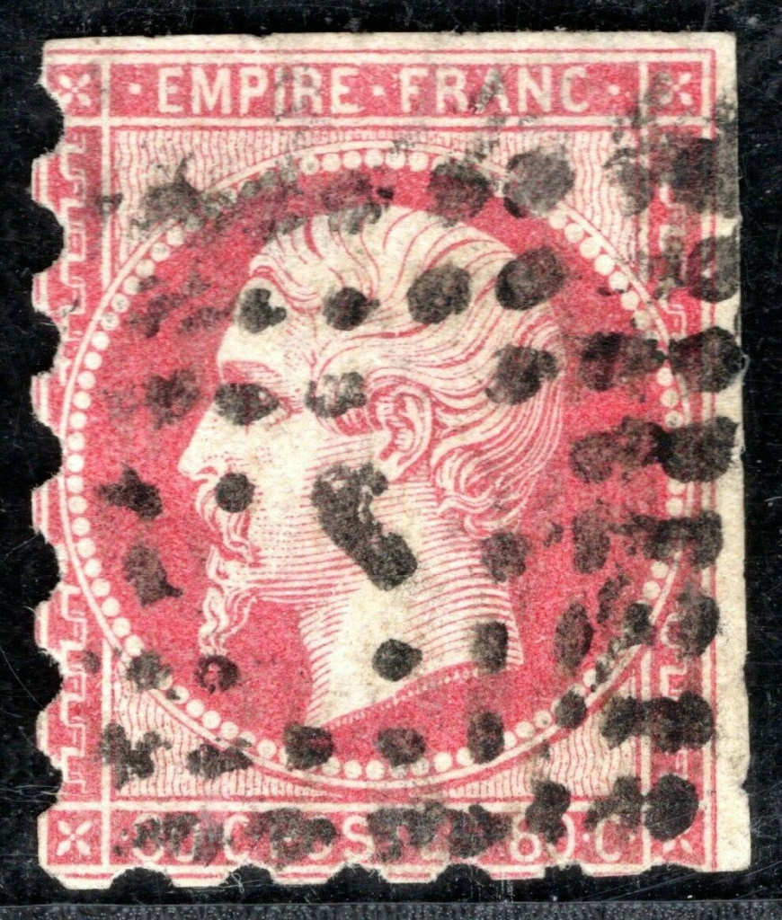 FRANCE CLASSIC Stamp NAPOLEON 80c Carmine *UNOFFICIAL PERFORATION 7 ...