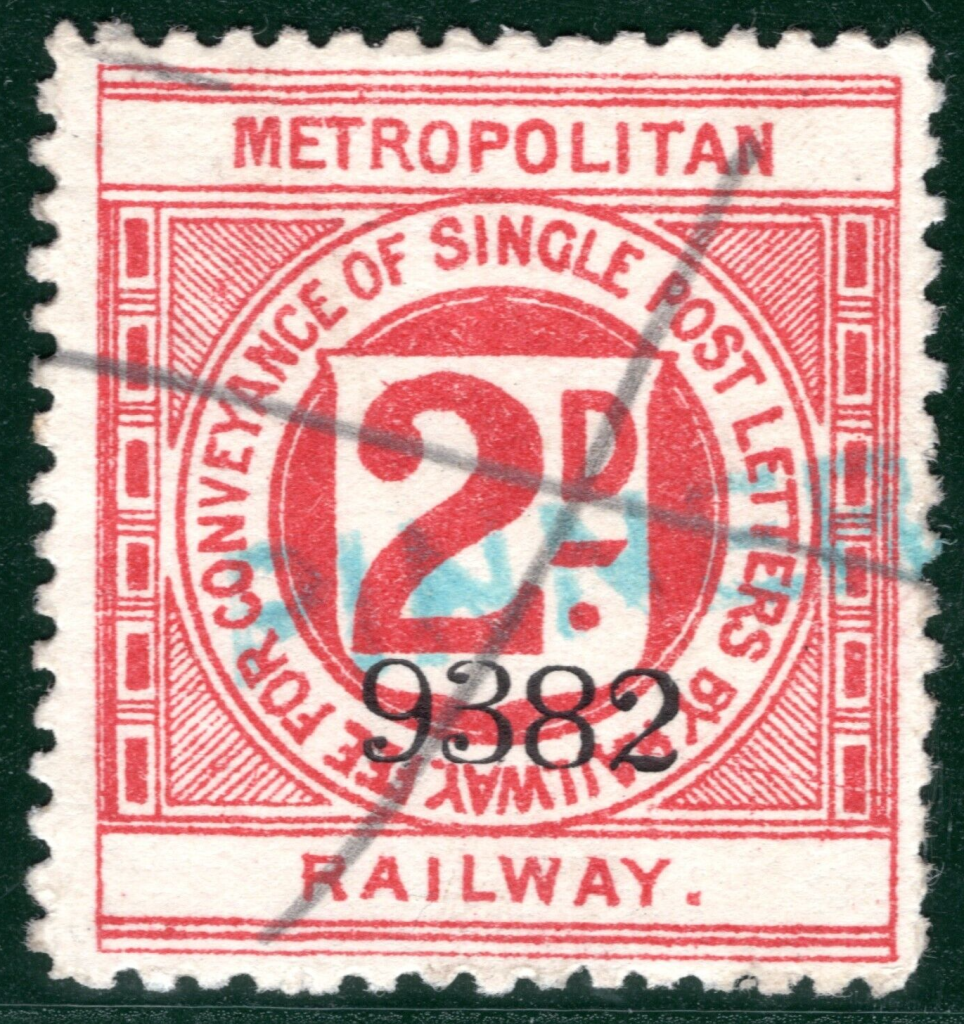 GB Middx METROPOLITAN RAILWAY 2d Letter Stamp *PINNER* STATION Rare ...