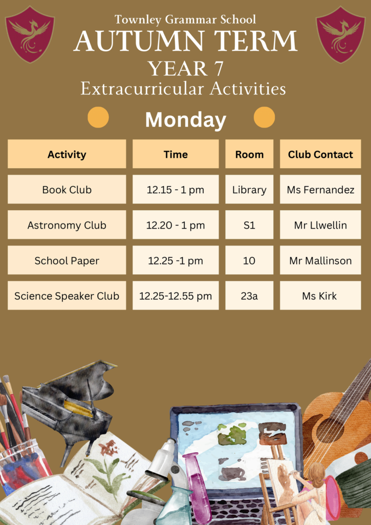 Extra Curricular Clubs & Activities | Townley Grammar