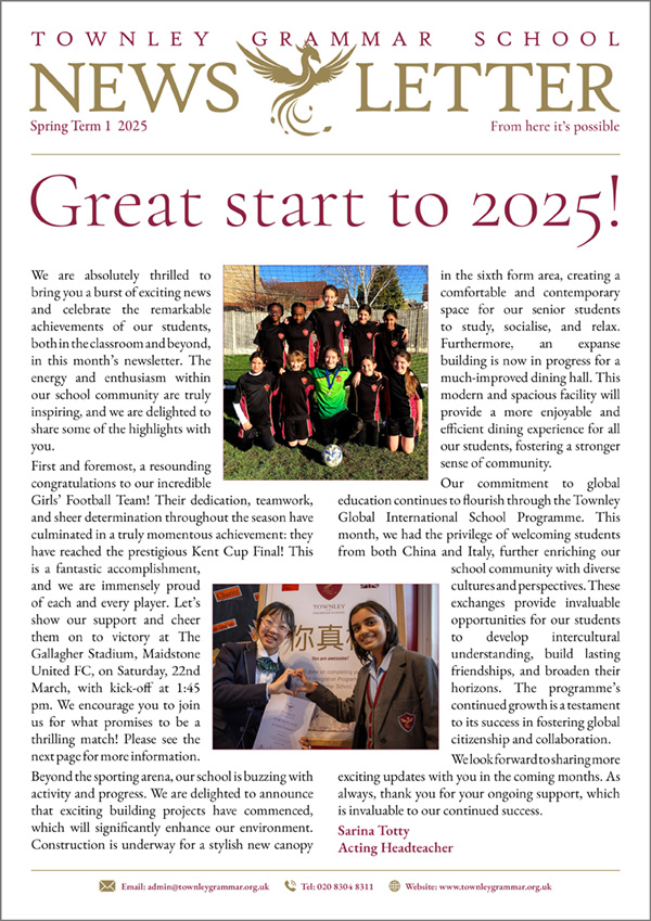 End of Term Newsletter | Townley Grammar